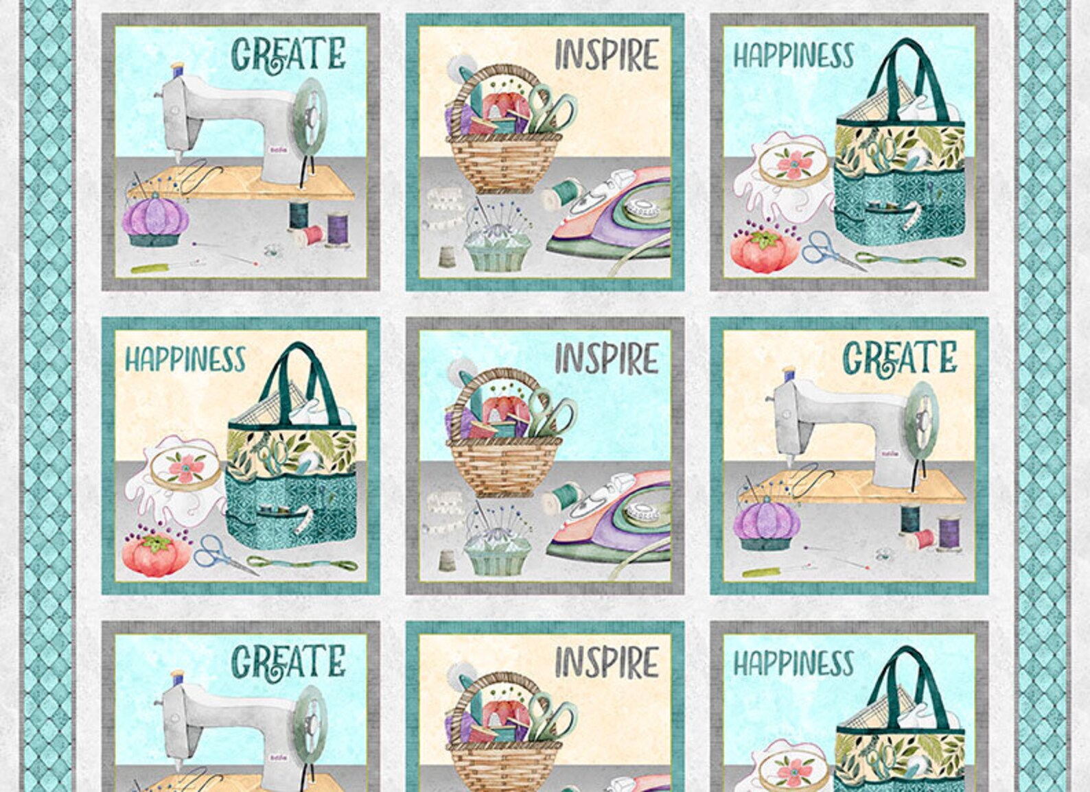 Quilting Words Sewing Theme Fabric Sew Be It Large All Over - Etsy