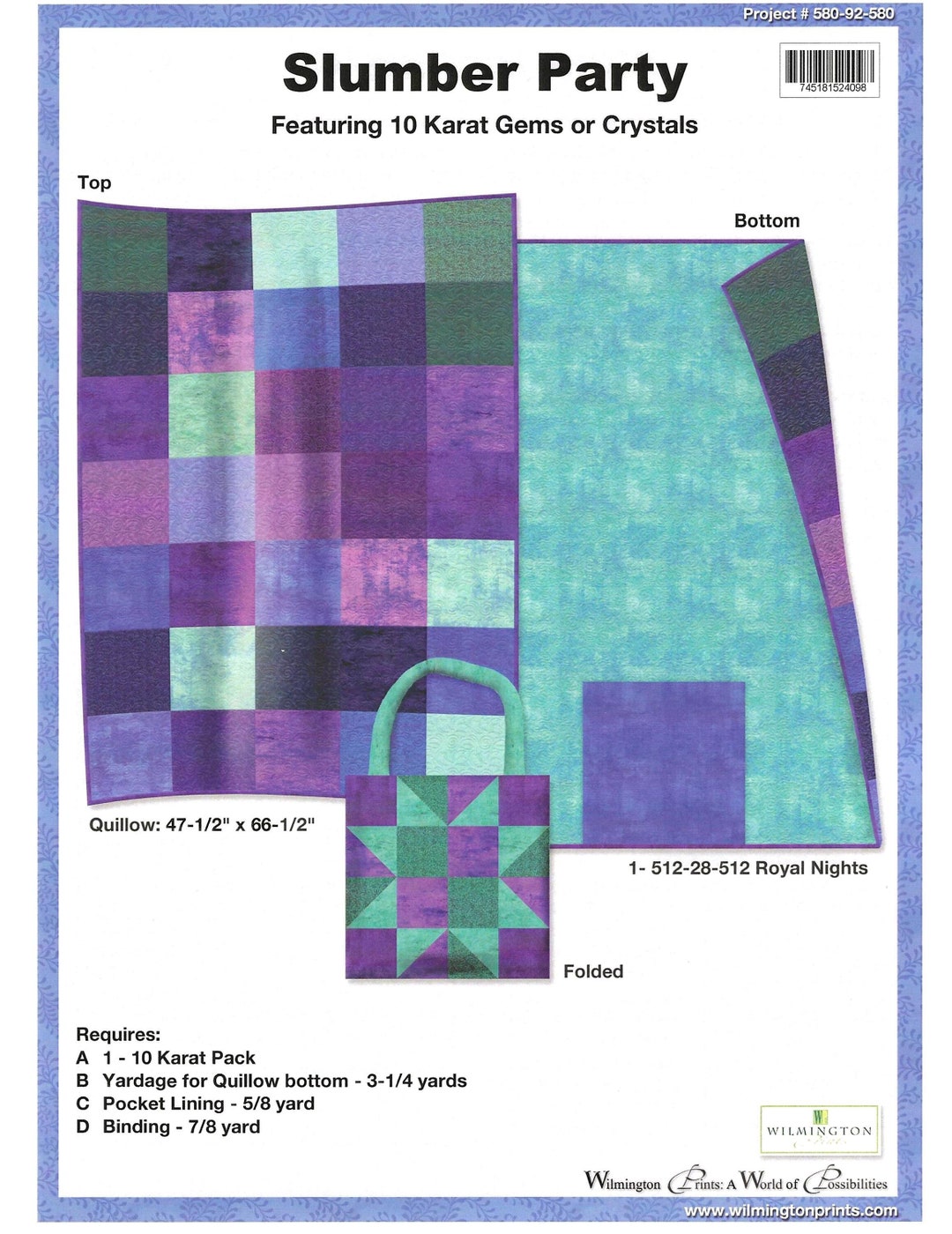 Slumber Party Quilt Pattern, PDF Pattern, Quillow Pattern, Precut ...