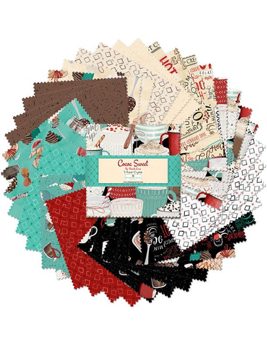 Cocoa Sweet Charm Pack, Danielle Leone for Wilmington Prints, Precut ...