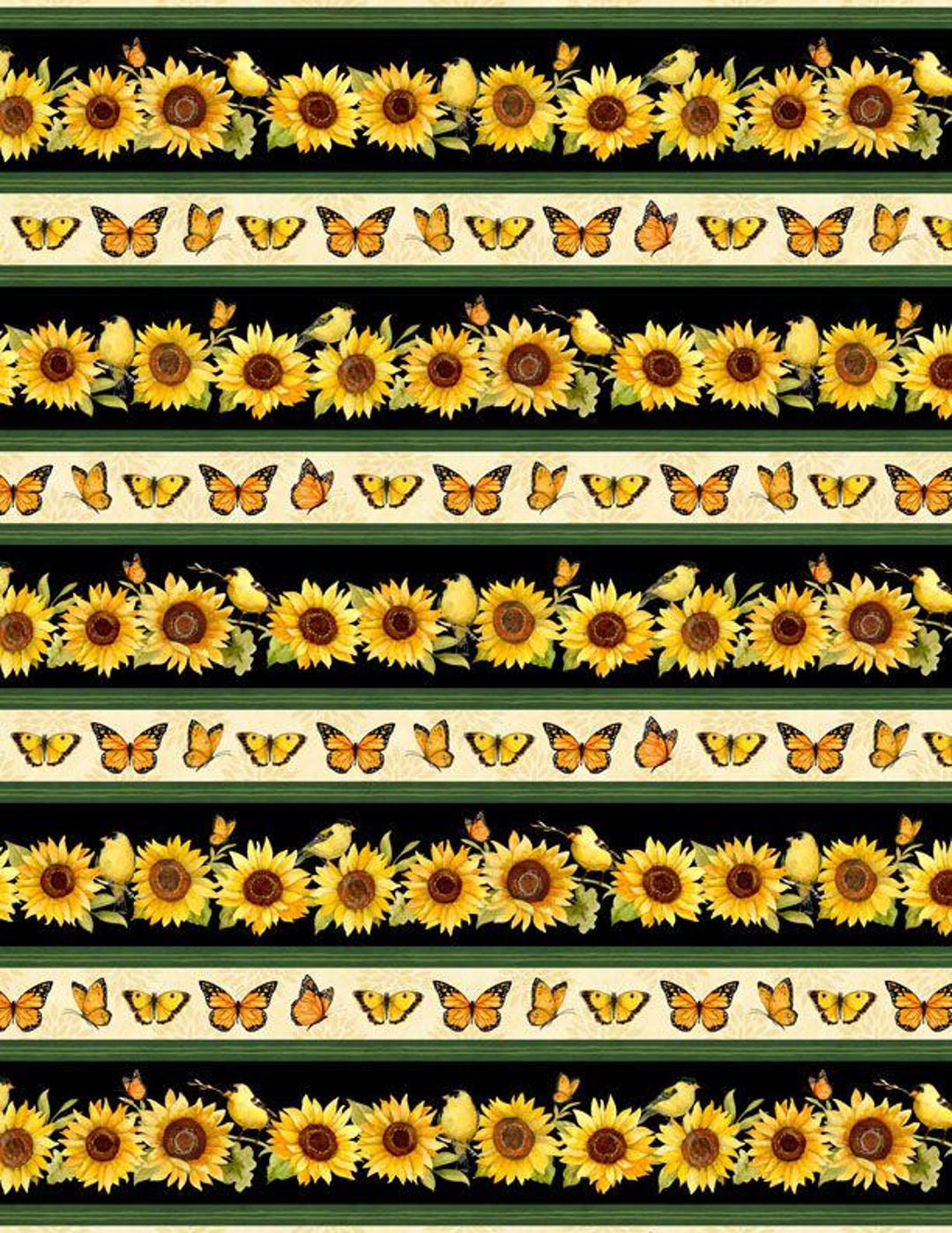 Sunflower Splendor, Repeating Stripe 83325 957, Susan Winget for ...