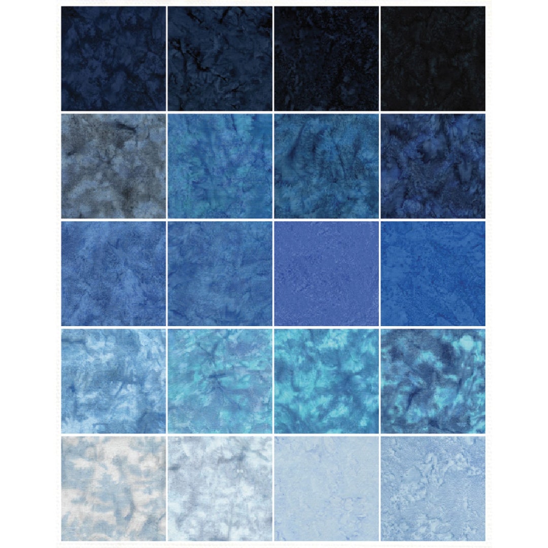 Island Batik Charm Pack, Brilliant Blue, Precut Fabric, 5x5 Charm Pack ...