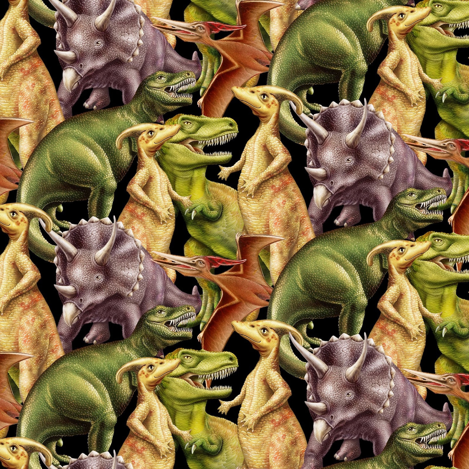 T-rex Fabric Dinosaur Fabric March of the Dinosaurs - Etsy