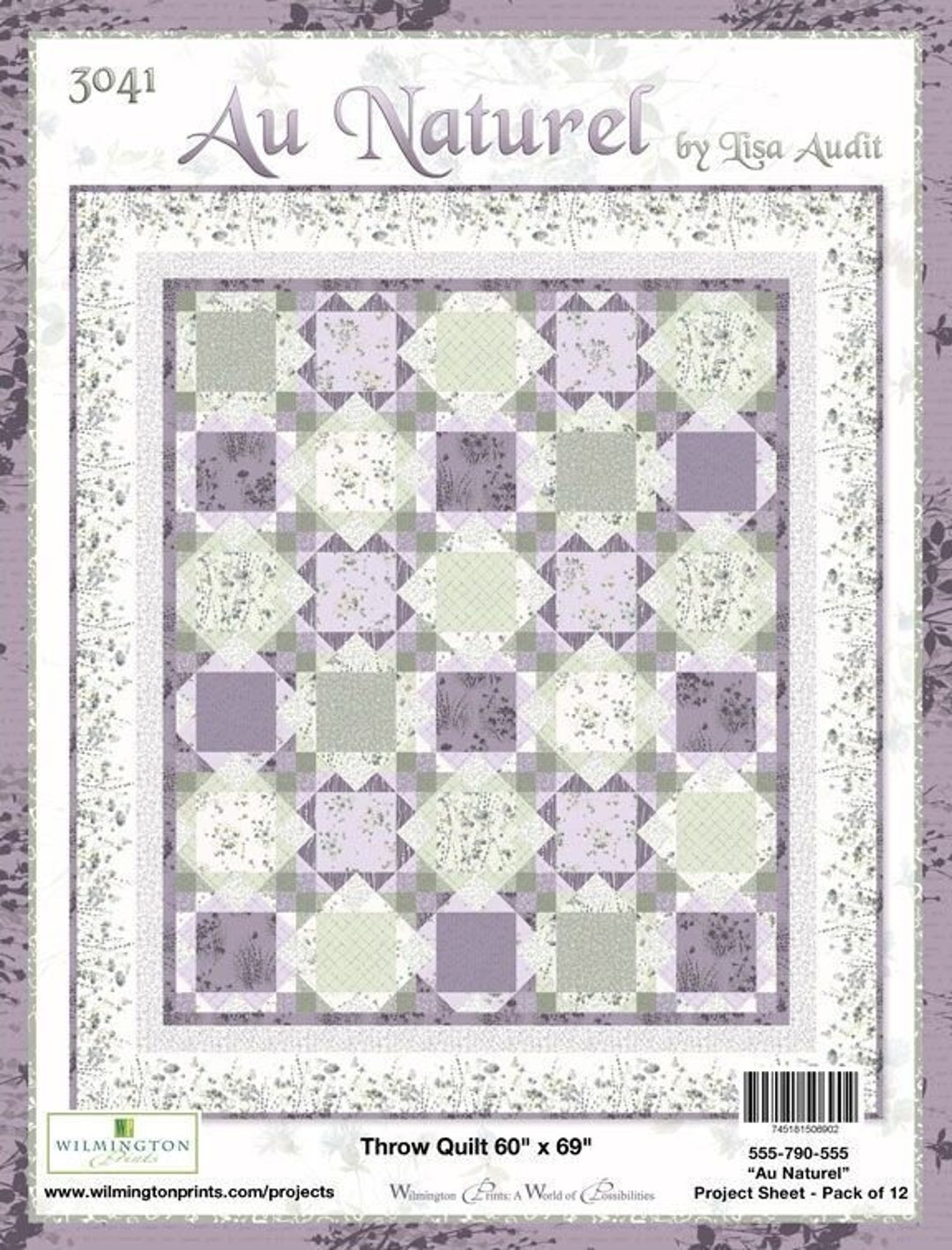 Au Naturel Pattern, Throw Quilt, Paper Pattern, Precut Pattern, Hard ...