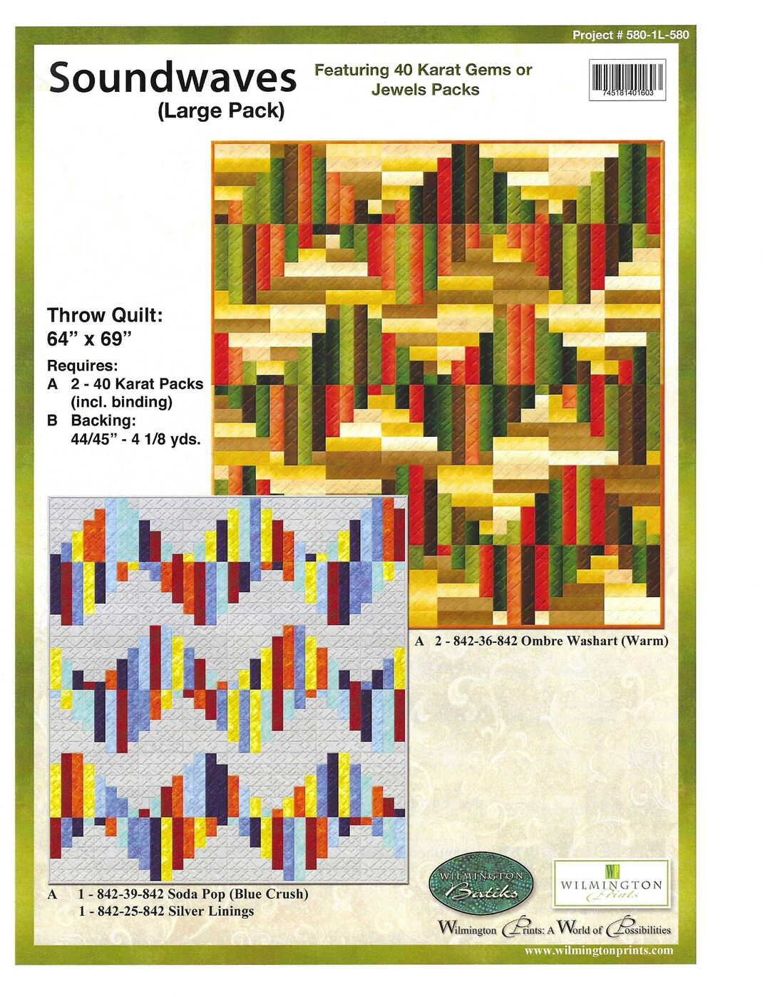 Soundwaves Throw Quilt Pattern, PDF Pattern, Precut Pattern, Jelly Roll ...