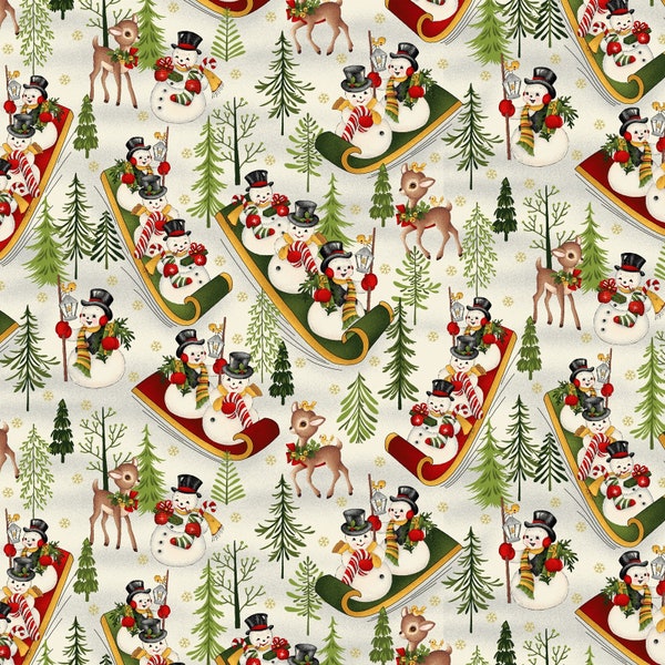 Snowman Fabric - Etsy