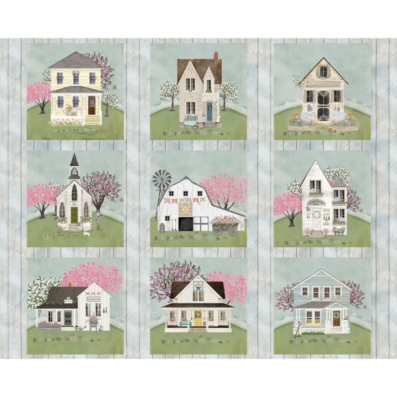 Fabric Panel Vintage Car Fabric A Touch of Spring Town | Etsy