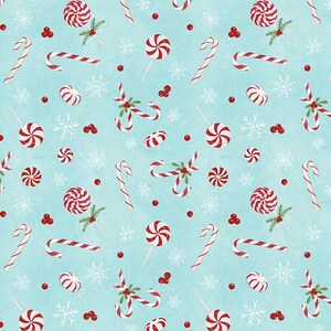 Peppermint Candy, Winter Fabric, Frosty Merry Mints Scenic Snowmen Teal ...