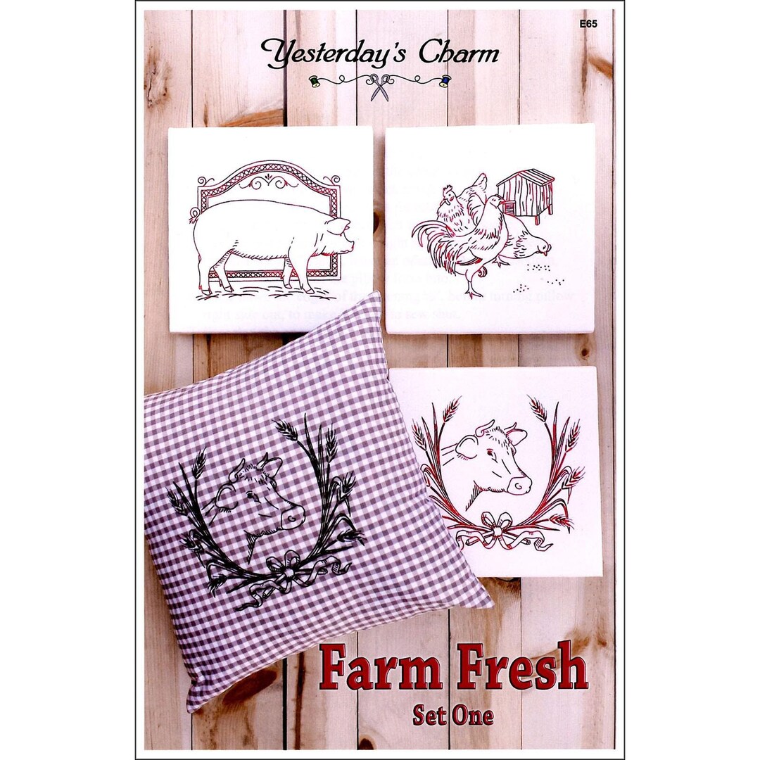 Farm Fresh Iron on Embroidery Transfers Set One, Hard Copy Pattern ...