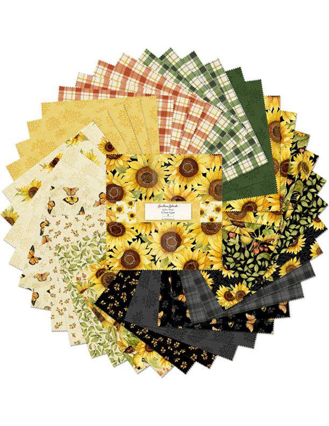 Sunflower Splendor Layer Cake, Wilmington Prints, Plaid Precut Squares ...