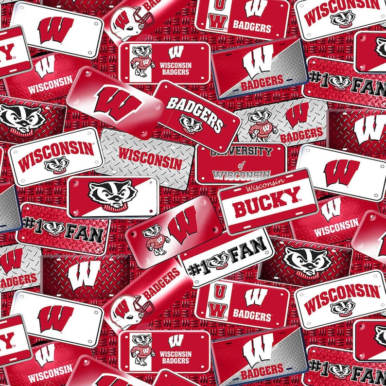 Bucky Badger, Badgers License Plates, Badgers Football Fabric #1210 ...