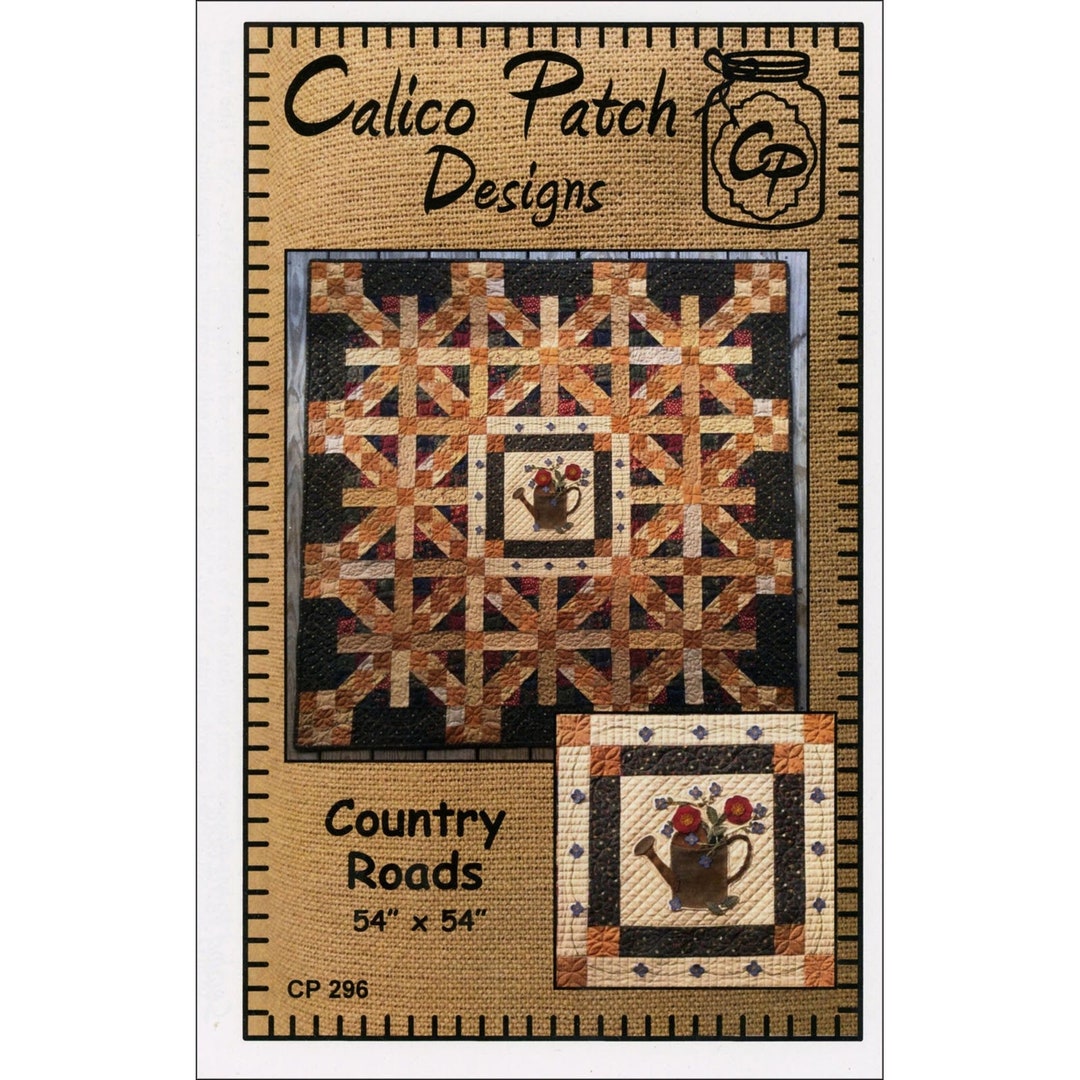 Country Roads Applique & Quilted Pattern CP296, Banner Pattern, Flower ...