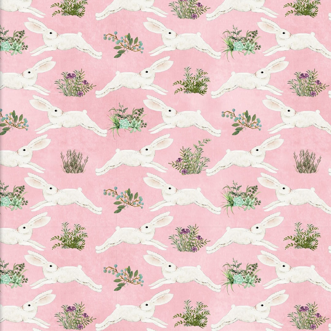 Bunny Fabric, Rabbit Fabric, Spring Fabric, A Touch of Spring, Bunnies ...