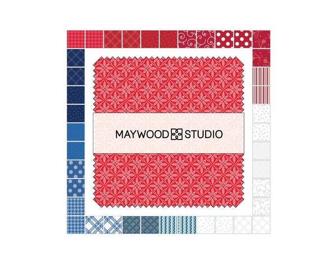 Patriotic Charm Pack, Star Spangled, Kimberbell Basics, Maywood Studio ...