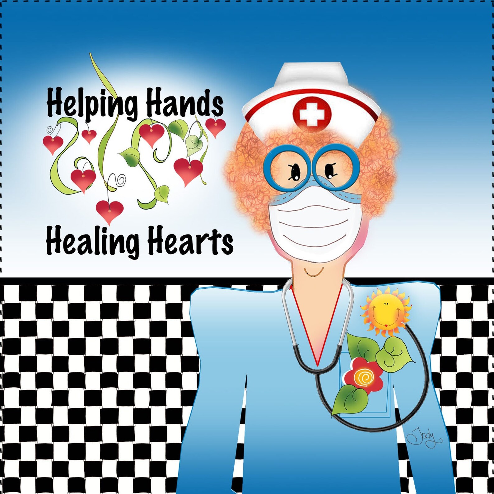 Nurse Fabric Panel Whimsical Nurse 6x6 Fabric Art Panel - Etsy