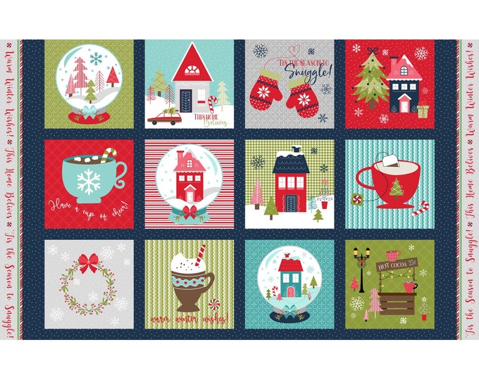 Christmas Panel 27", Snow Globe Panel, Cup of Cheer, 12 Days of ...