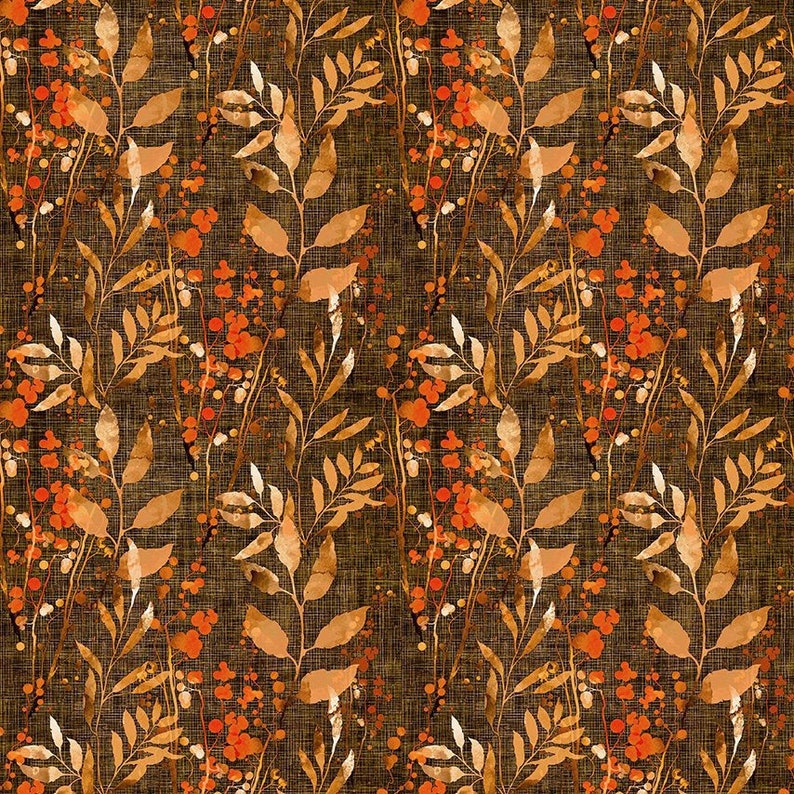 Fall Floral Fabric Digital Print Reflections of Autumn - Etsy