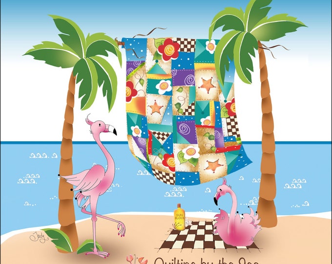 Flamingo Fabric Panel, Tropical Fabric, Whimsical Fabric Panel, Quilt ...