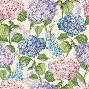 Hydrangea Mist Pattern, Throw Quilt, Paper Pattern, Fabric Panel ...