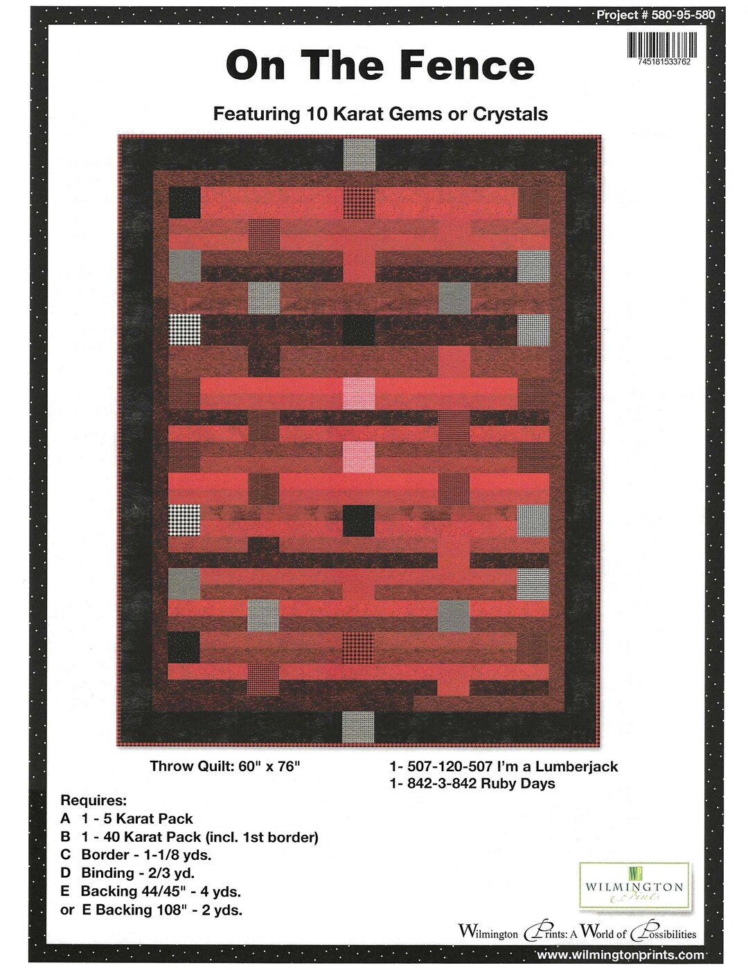 On the Fence Throw Quilt Pattern, PDF Pattern, Precut Pattern, Jelly Roll Pattern, Digital ...