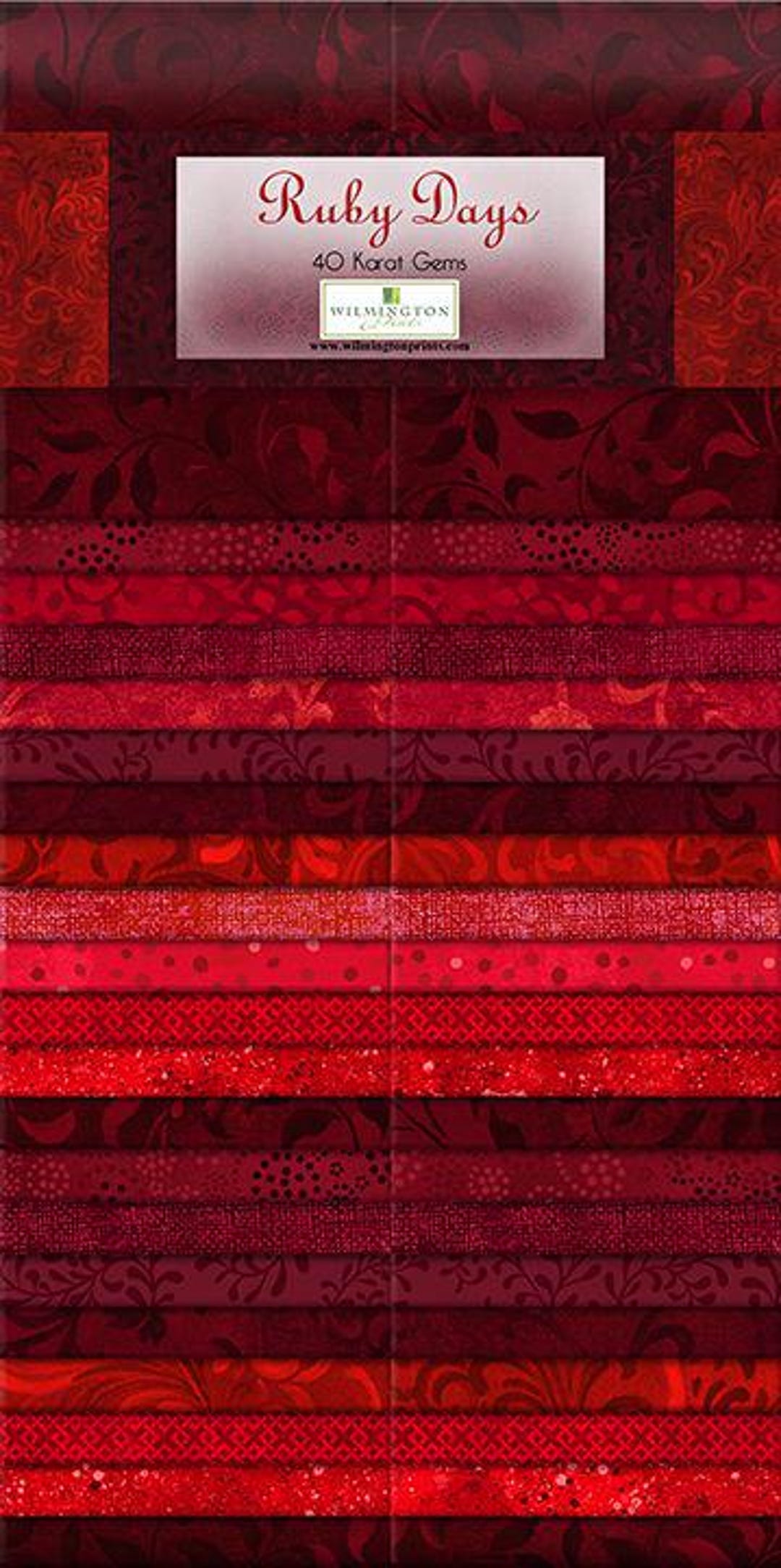 Ruby Days Jelly Roll, Wilmington Prints, Red Tonal Precut Fabric Strips ...
