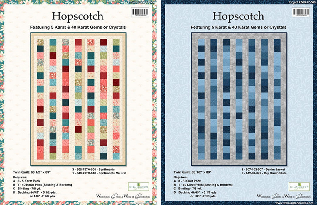 Hopscotch Quilt Pattern, Hard Copy Pattern, Precut Quilt Pattern, Jelly ...