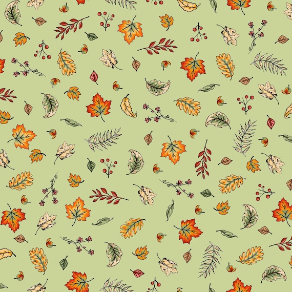 Fall Leaf Fabric Autumn Leaf Fabric Sweater Weather Blowing - Etsy