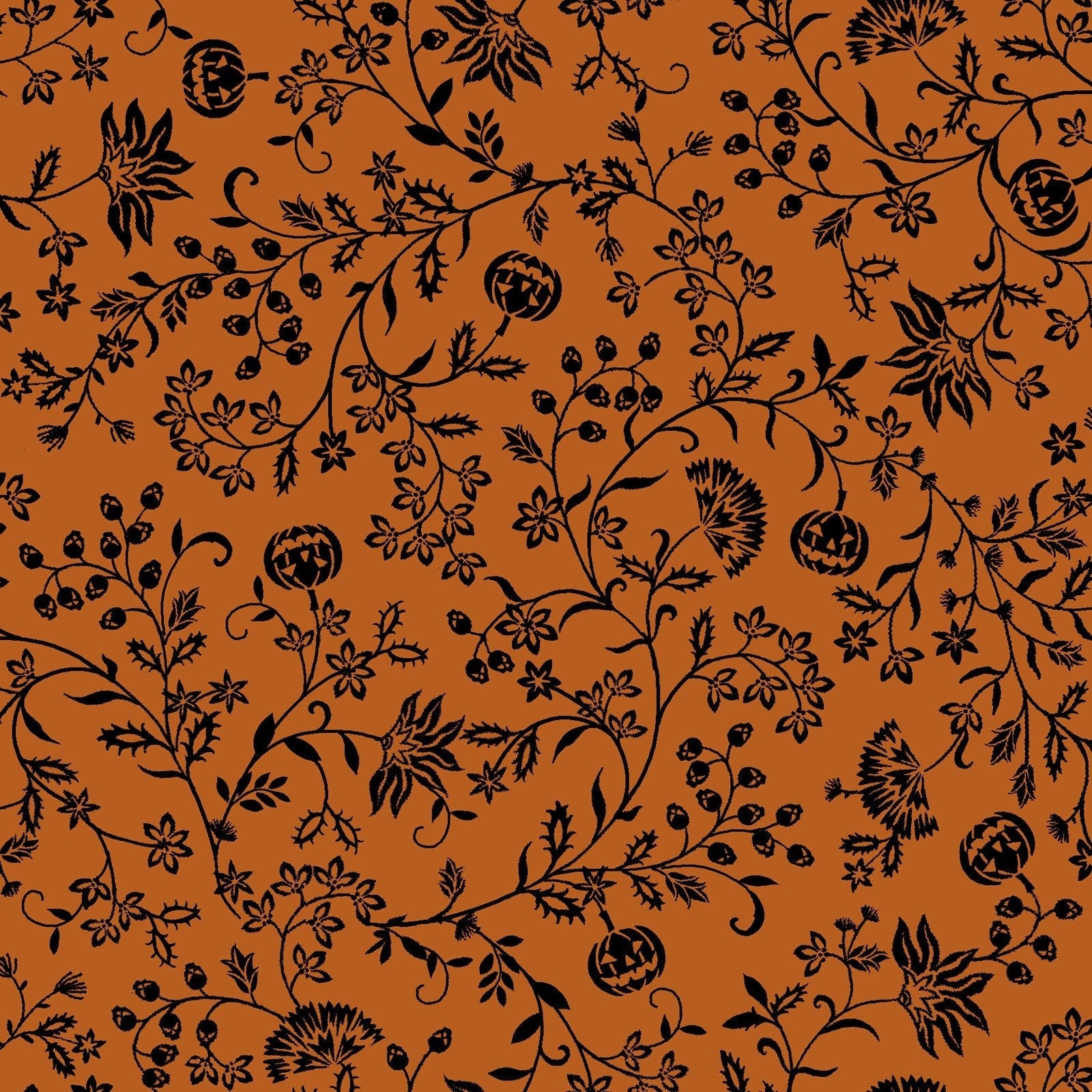 Pumpkin Fabric Black Crow Fabric Halloween Fabric Spooky | Etsy
