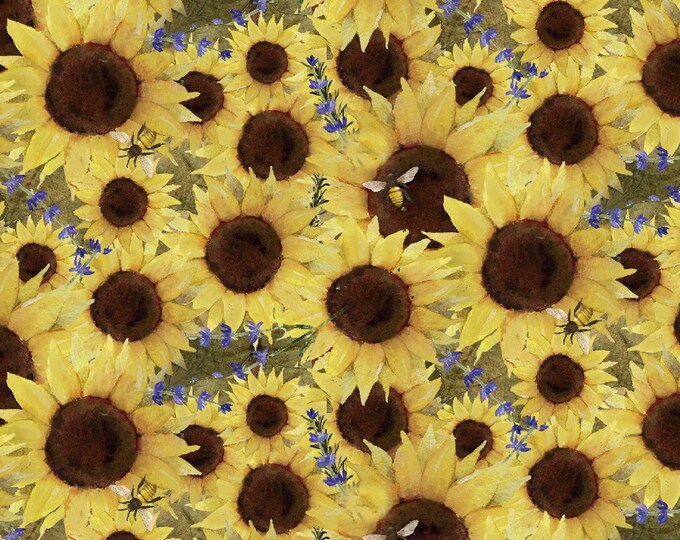 Sunflower Splendor, Tonal Flowers Yellow 83333 555, Susan Winget for ...