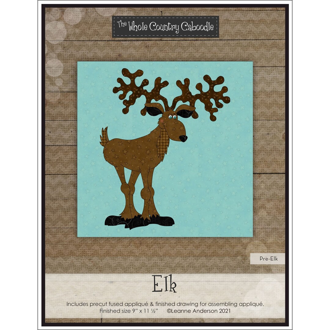 Elk Applique, Animal Applique, Outdoor Applique, Wild Animal, Applique ...