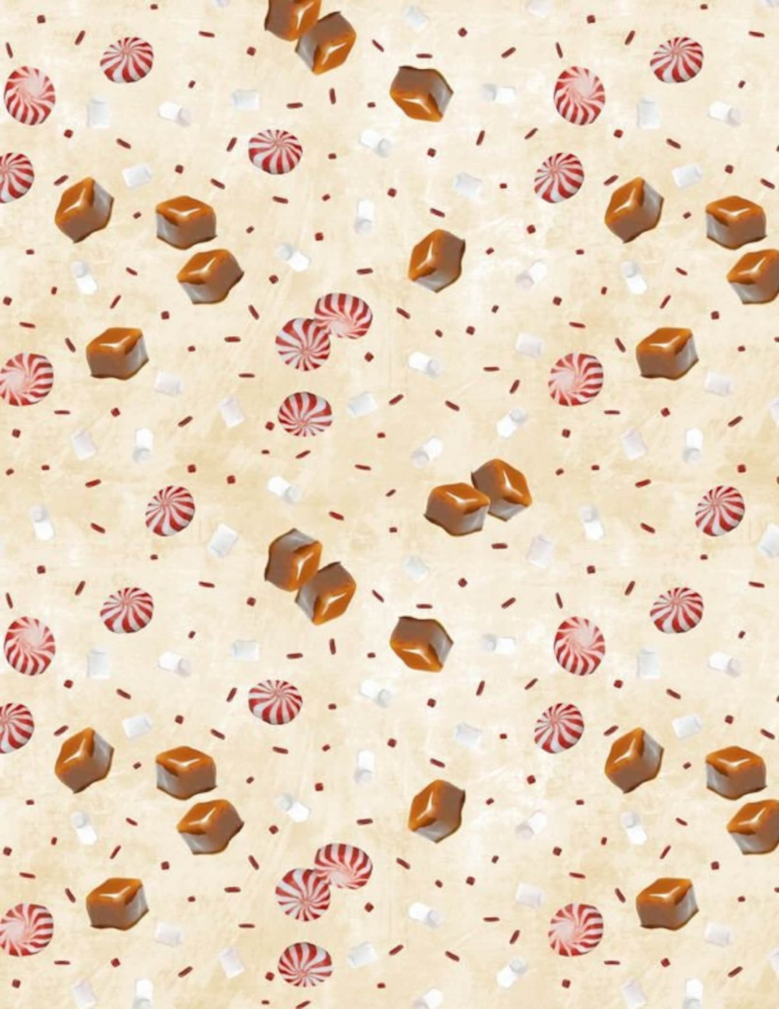 Food Fabric Candy Fabric Time for Hot Cocoa Candy Toss - Etsy