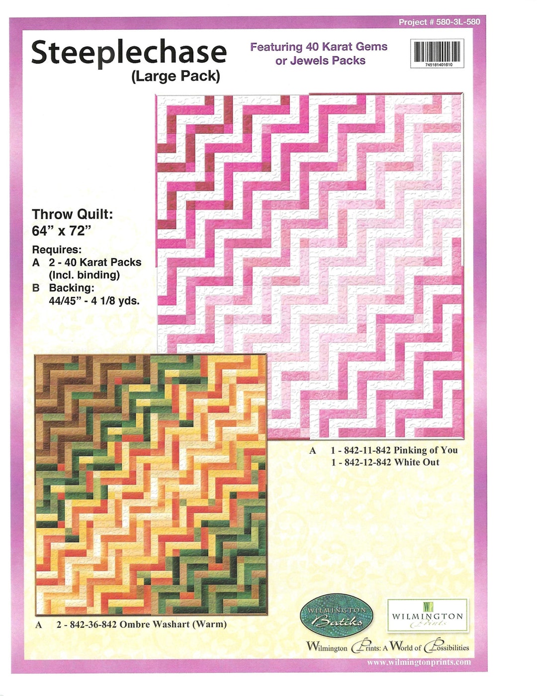 Steeplechase Throw Quilt Pattern, Hard Copy Pattern, Precut Pattern ...