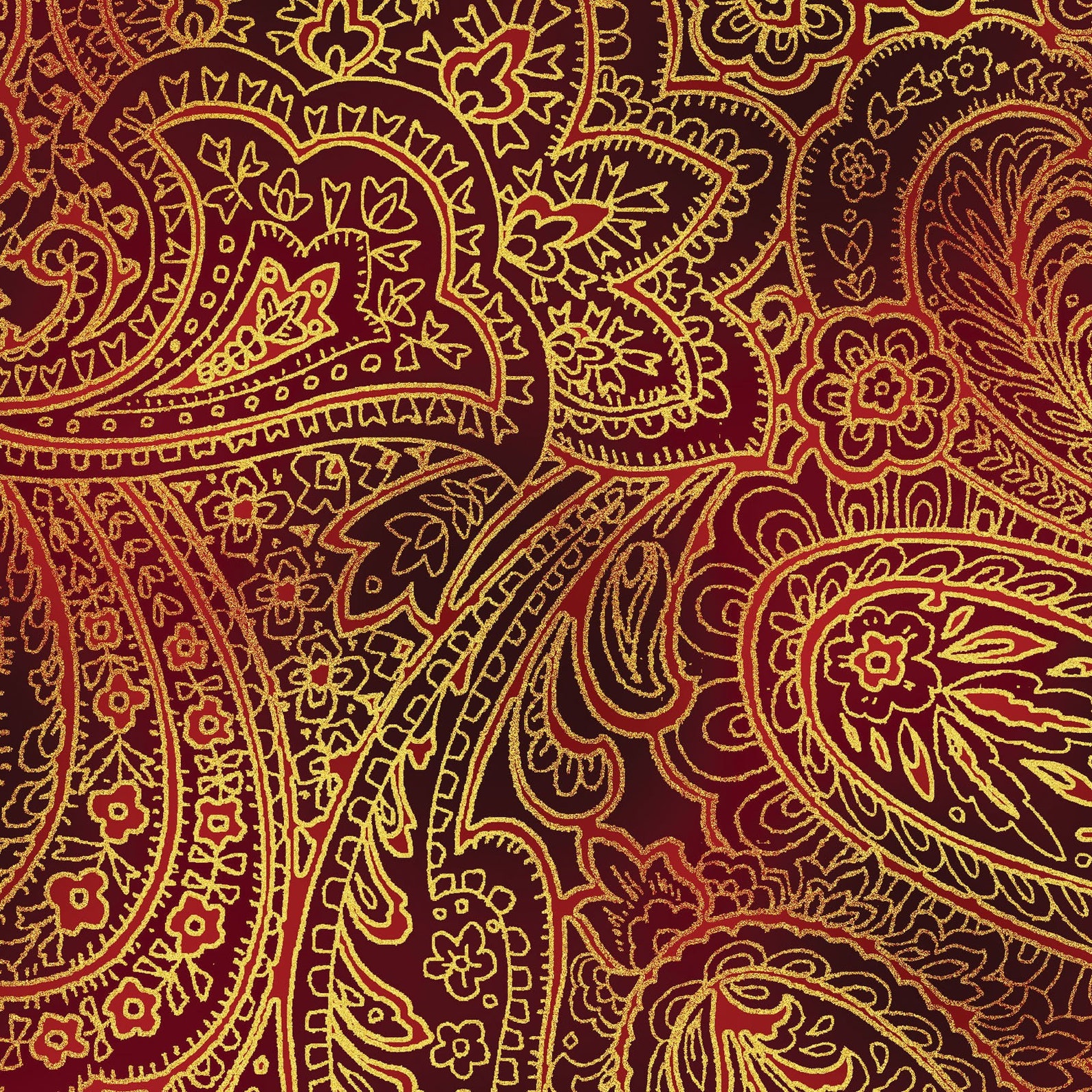 Paisley Fabric Brown Paisley Fabric Kanvas Studio Radiant | Etsy