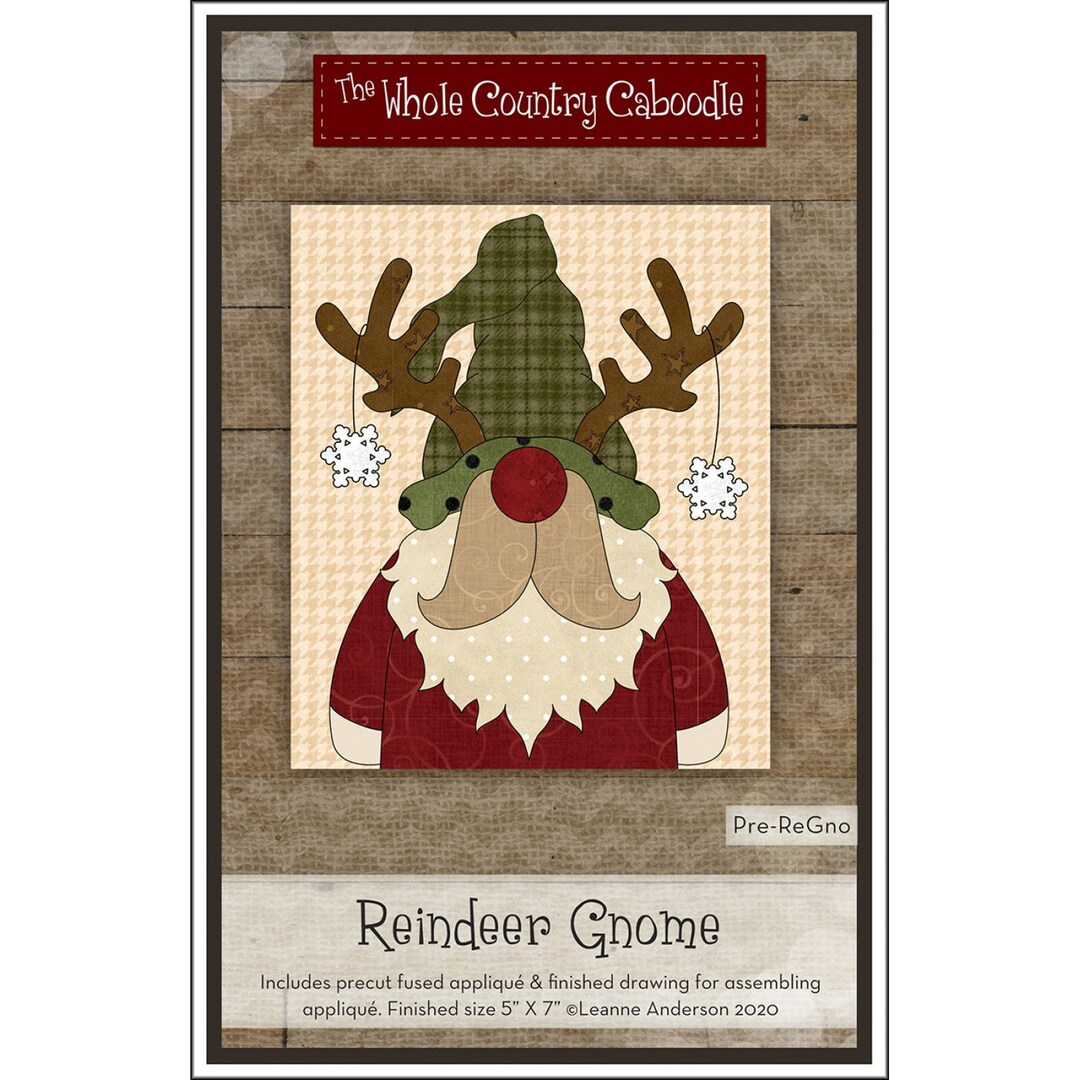 Reindeer Gnome, Reindeer Applique, Gnome Applique Pattern, Christmas ...