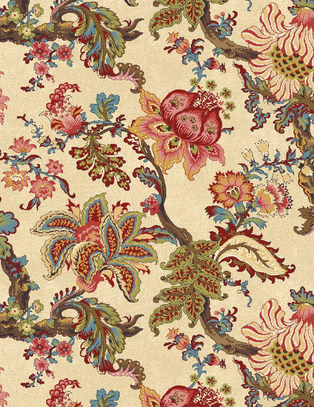 Countryside, Large Floral Cream Tonal 98750 137, Kaye England ...