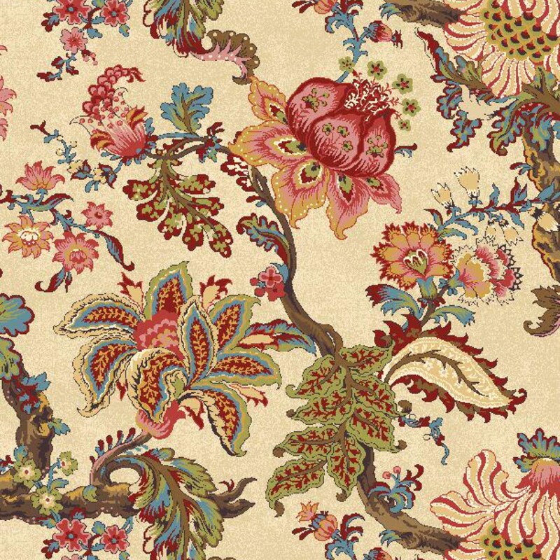 Large Floral Fabric - Etsy