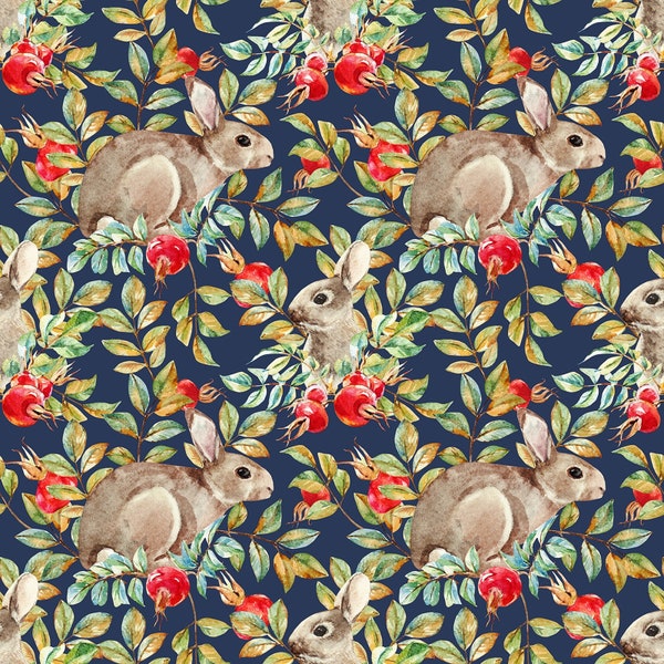 Bunny Print Fabric - Etsy
