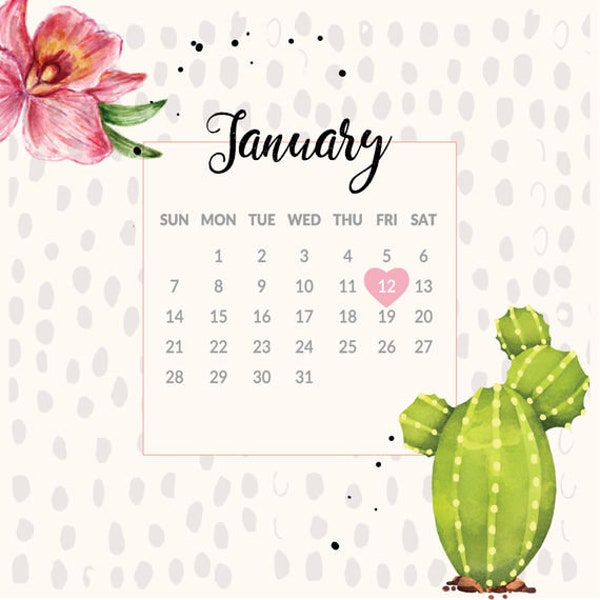 Cactus Calendar 2020 - Etsy
