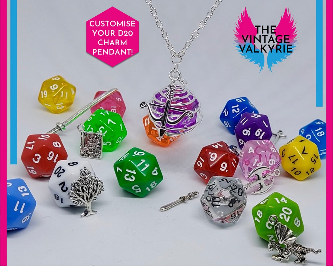 Caged D20 Dice Charm Pendant RPG Themed Adventuring Party - Etsy UK