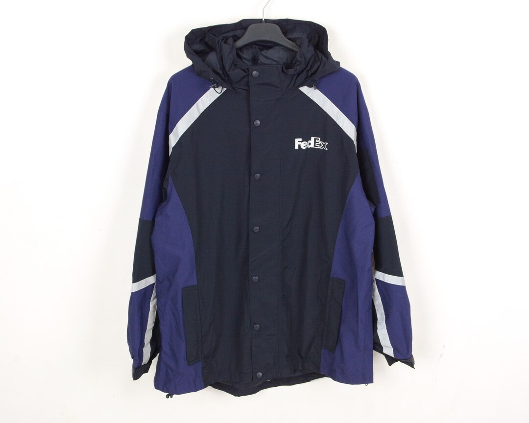 FEDEX Vintage Service Employee Jacket Sz XL, Rain Coat Reflective ...