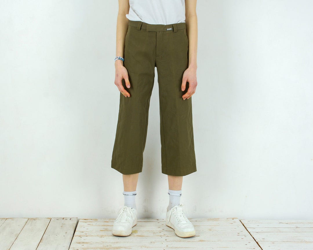 Vintage Diesel Tulong Women S Capri Pants, Cropped Trousers Olive Green ...