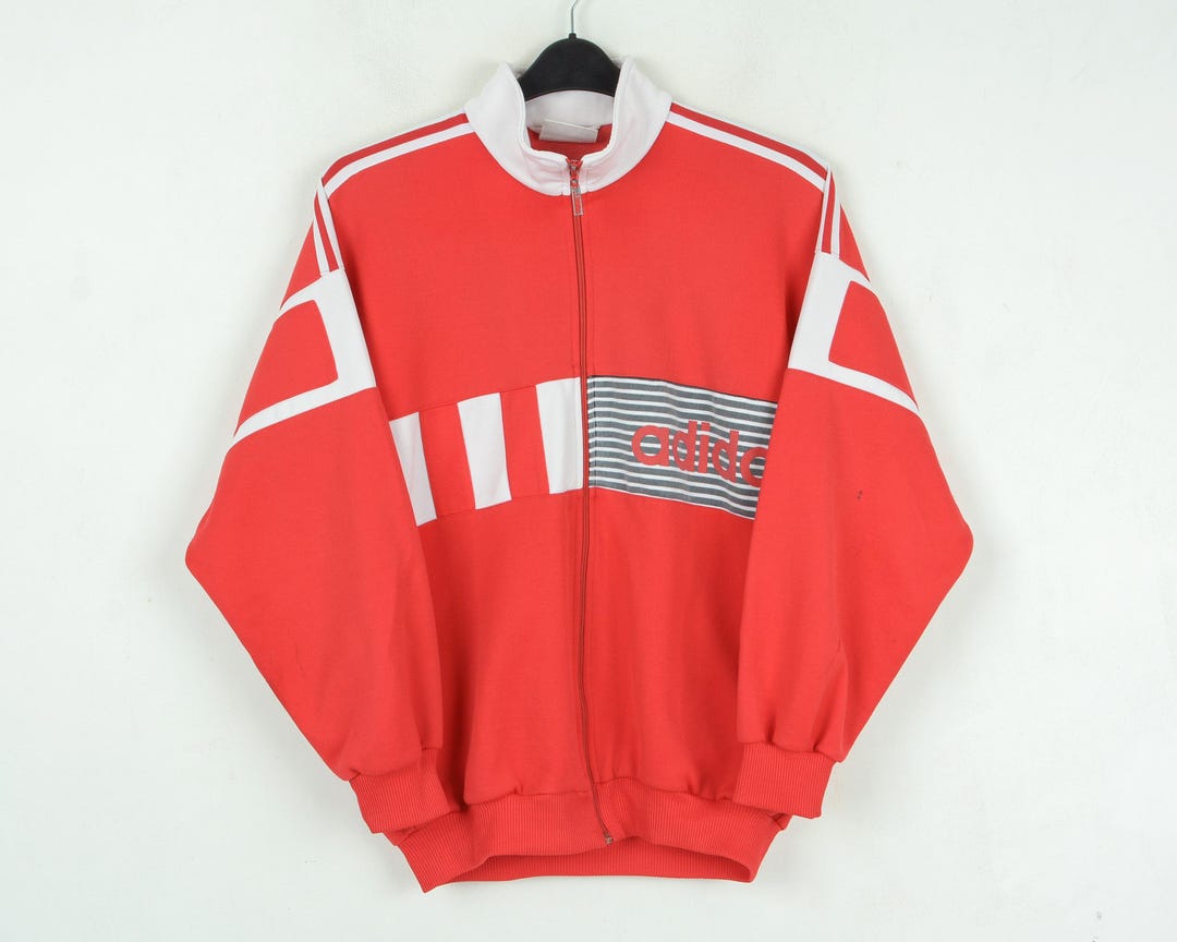 Vintage ADIDAS 80's Mens S Jumper Jacket Tracksuit Sweatshirt Running ...