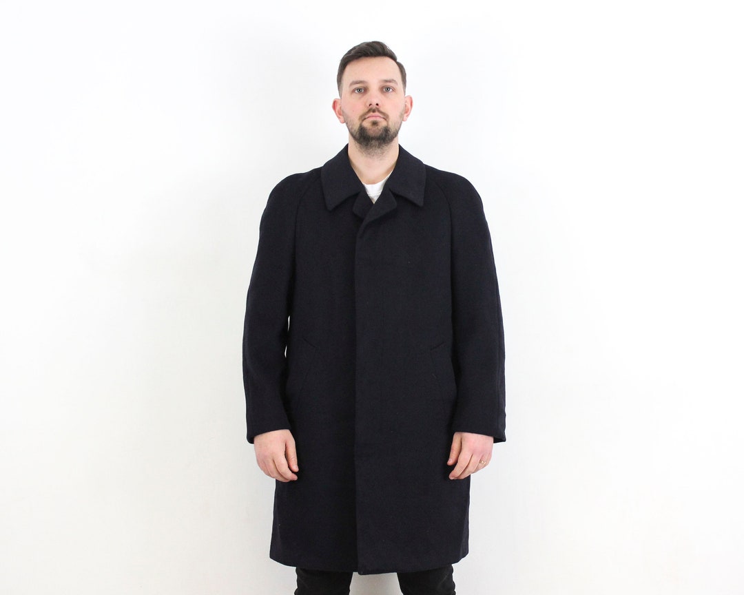 Vintage CROMBIE Scottish Pure New Wool Cashmere Men L Jacket Over Coat ...