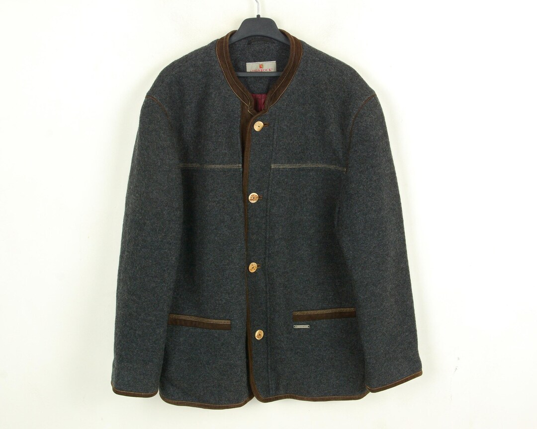 STEINBOCK Tyrol Vintage Men's UK 44 US Boiled Wool Blazer Cardigan ...
