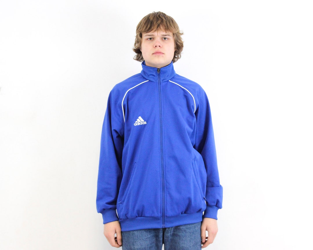 Vintage ADIDAS L Mens Jacket Tracksuit Top, Blue Windbreaker Full Zip ...