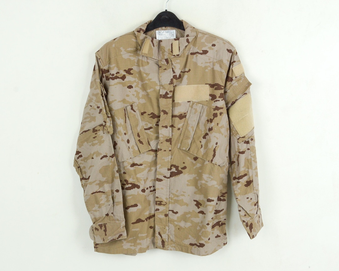 Spanish Vintage Mens S Army Camo Field Cargo Jacket, Military Coat ...
