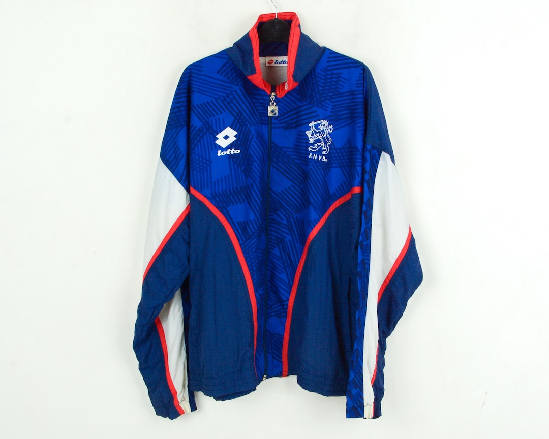 Tuta da uomo 2XL della nazionale olandese Lotto, giacca shell, 1991, top, allenamento, calcio ...