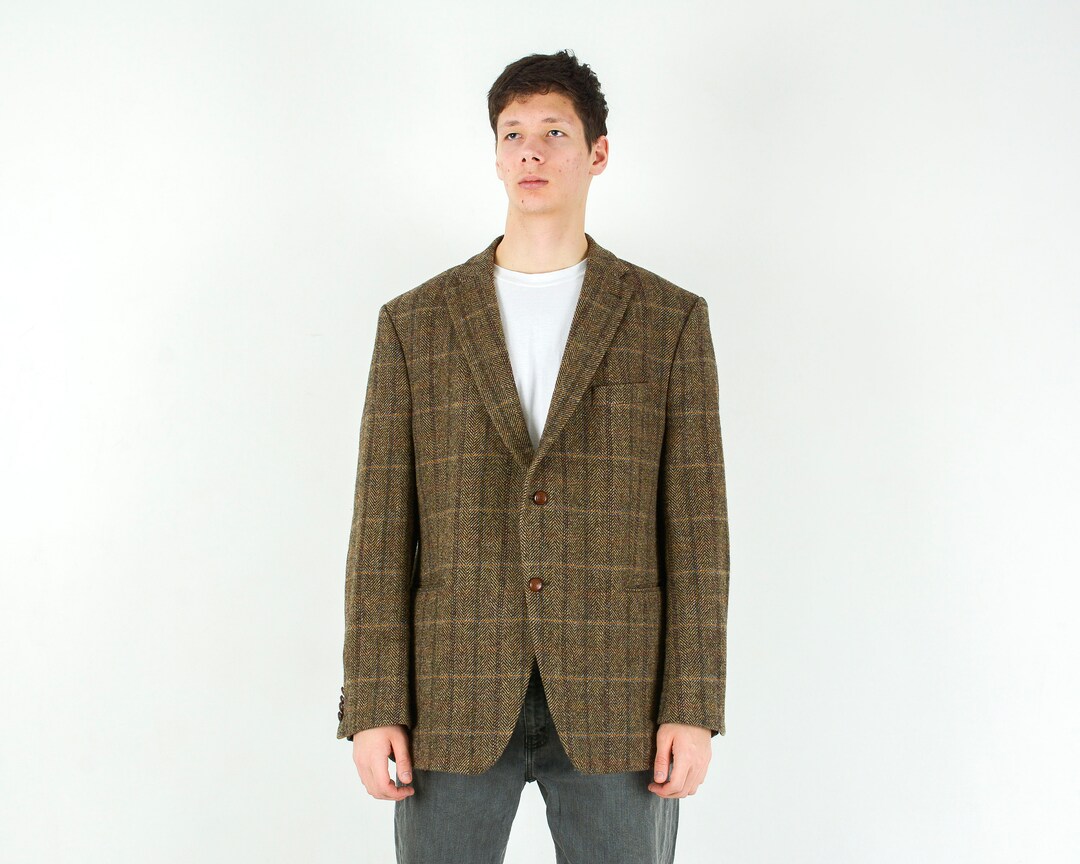 Barutti X Harris Tweed Men UK 50S US Vintage Blazer, Virgin Wool ...