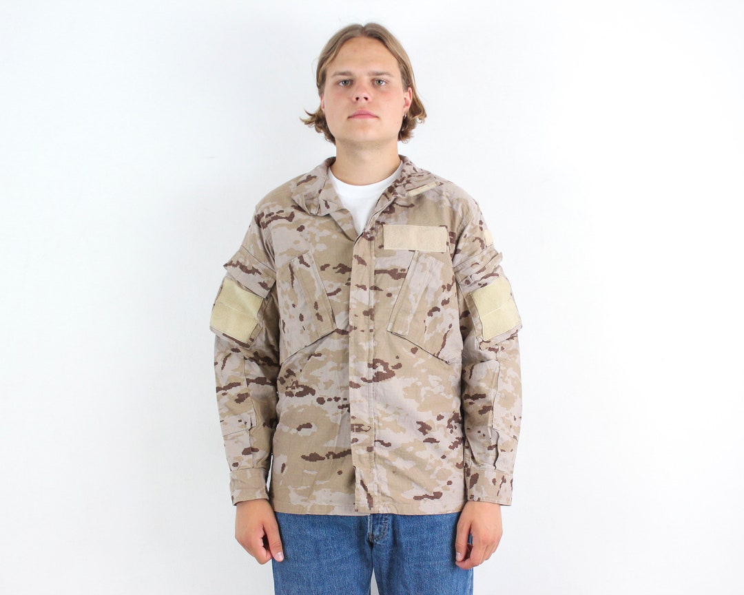 Spanish Vintage Mens S Army Camo Field Cargo Jacket, Military Coat ...
