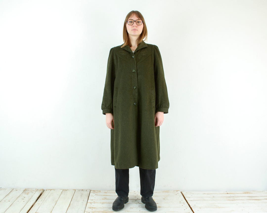 Vintage Sport Loden 70s' Women M Wool Coat Button up Jacket Overcoat ...