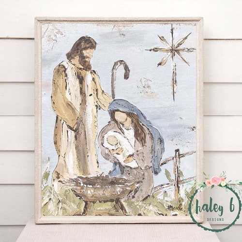 Nativity Scene Print Manger Scene Art Christmas Decor - Etsy